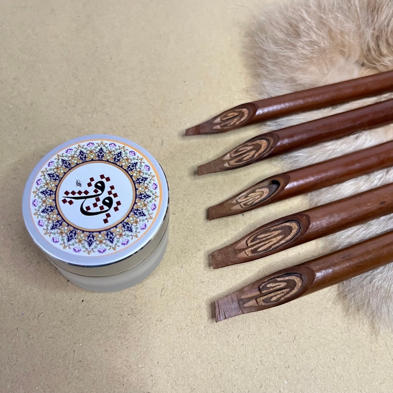Handam Qalam Pens for Arabic Calligraphy, Reed Bamboo Pens, Ink Tank 5 ...
