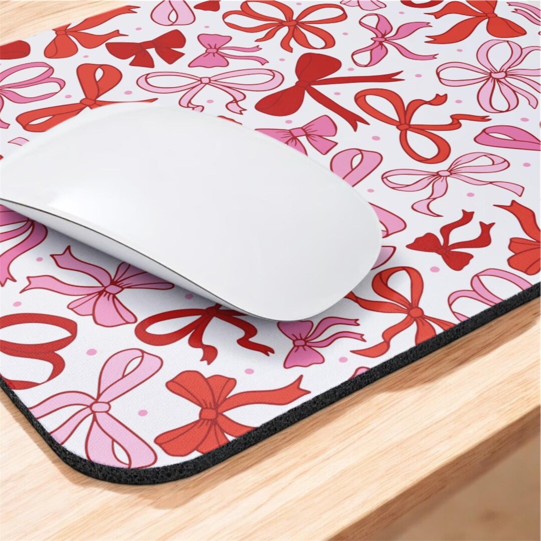 Bow Mouse Pad, Cute Bows, Valentines Day Themed, Red and Pink Bows ...