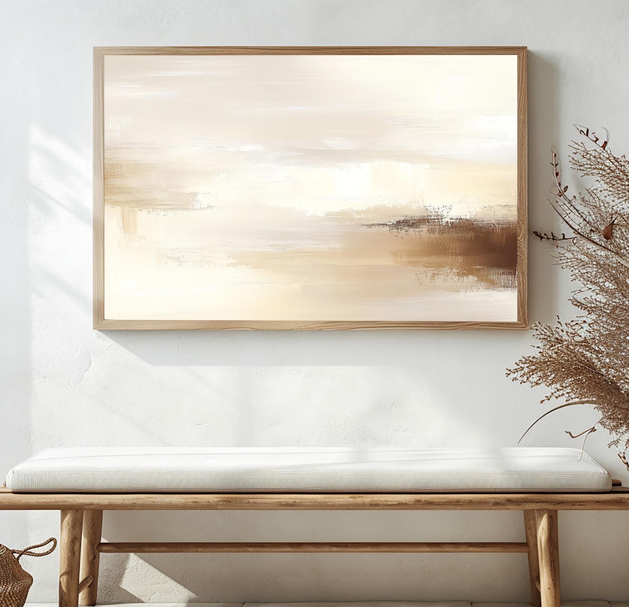 Minimalist Beige Abstract Wall Art, Printable Neutral Art, Tranquil ...
