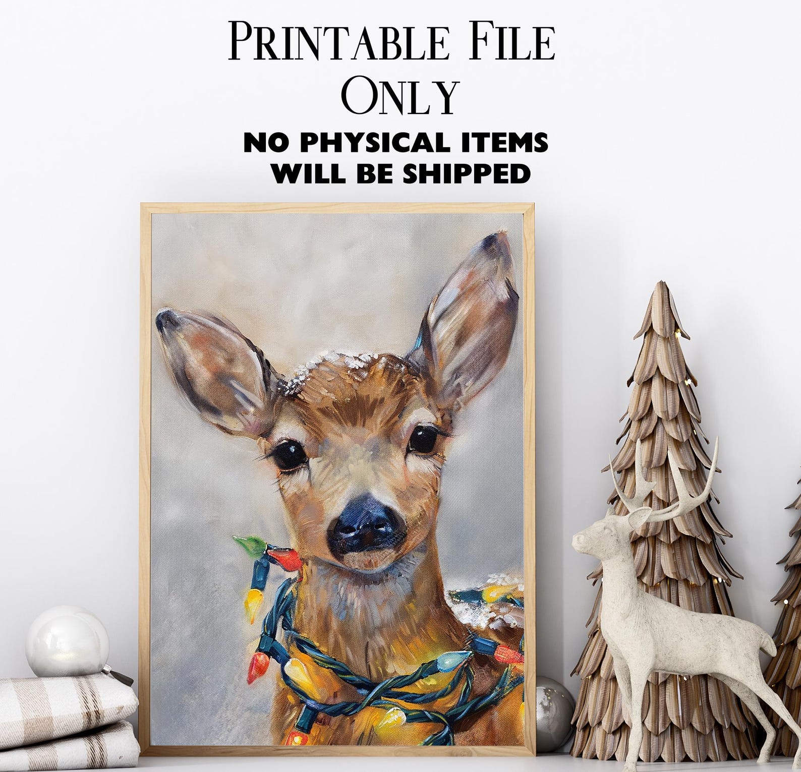 Fun Christmas Deer Printable Wall Art, Hilarious Holiday Decor, Deer ...