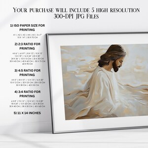 Printable Jesus Wall Art, Neutral Minimalist Christian Instant Download ...