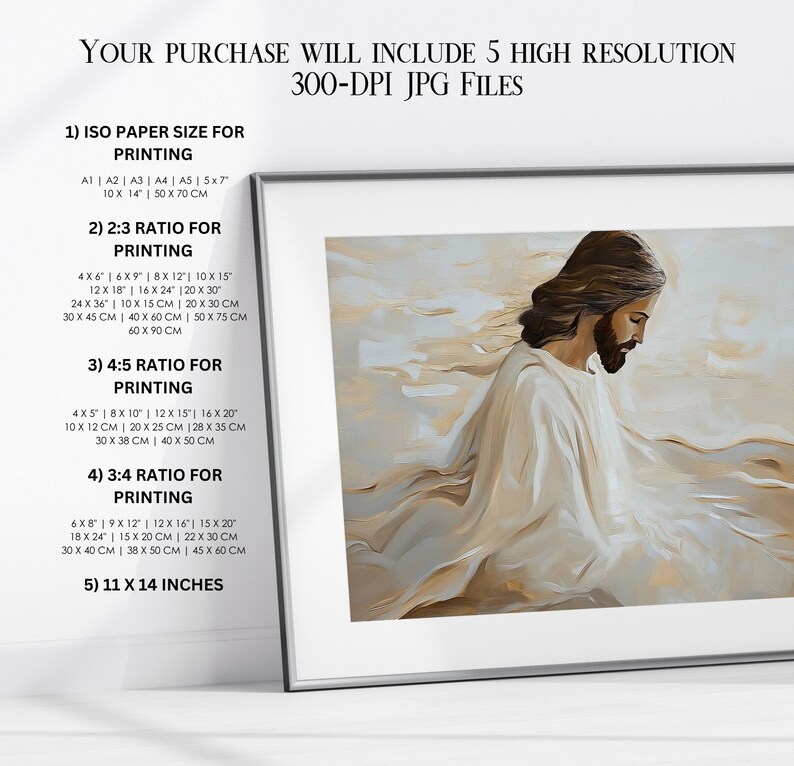 Printable Jesus Wall Art, Neutral Minimalist Christian Instant Download ...