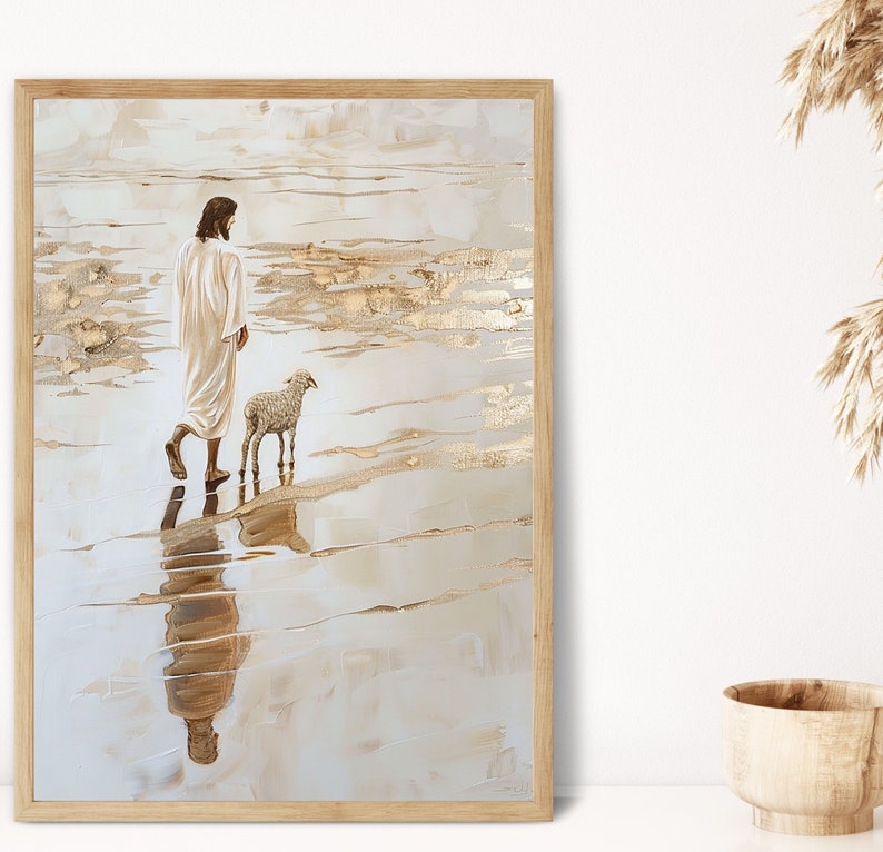 Jesus Walking With a Lamb Art, Lamb of God, I Will Give You Rest, the ...