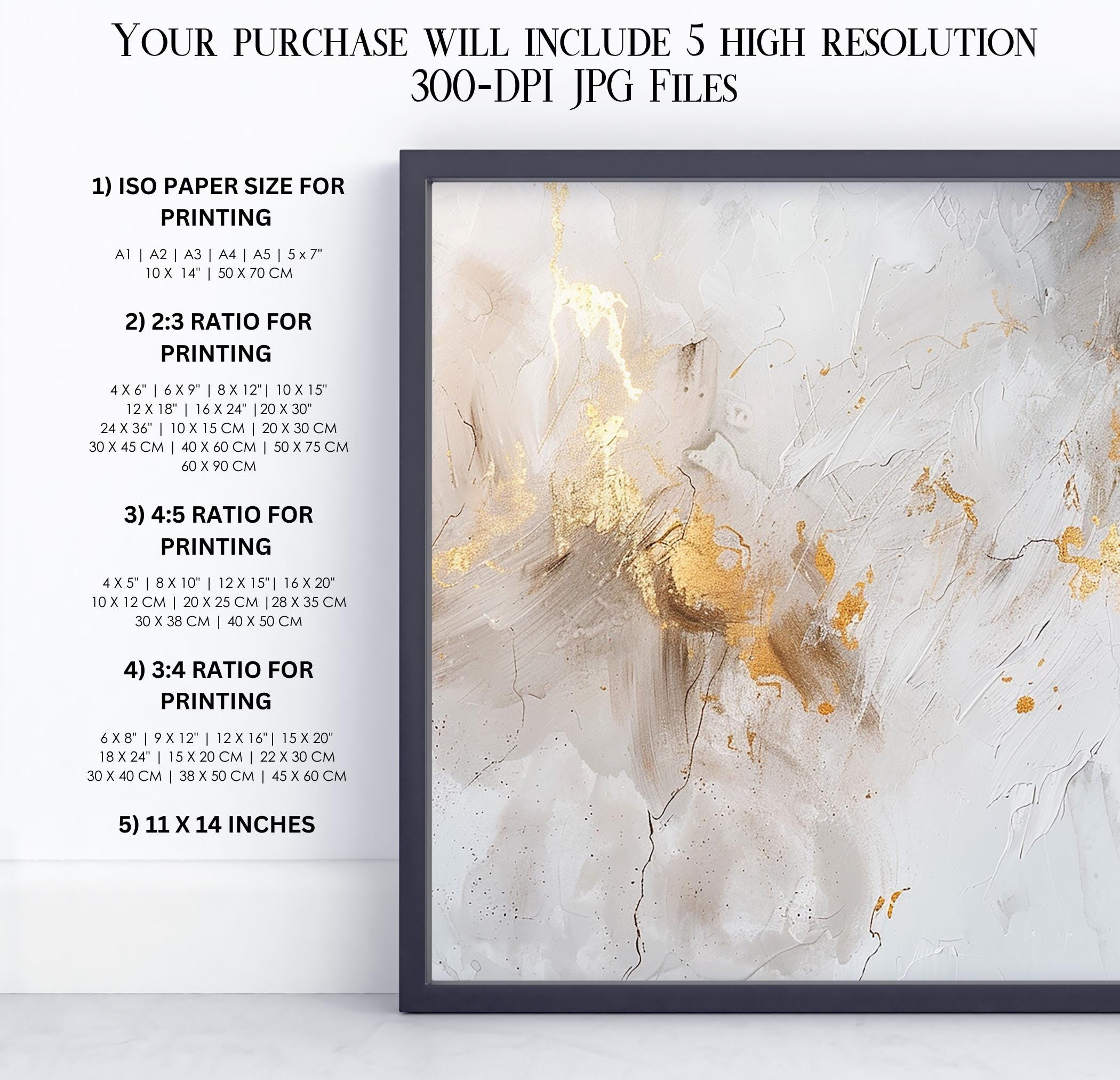 Grey and Gold Abstract Wall Art Print, Modern Minimalist DIY Printable ...