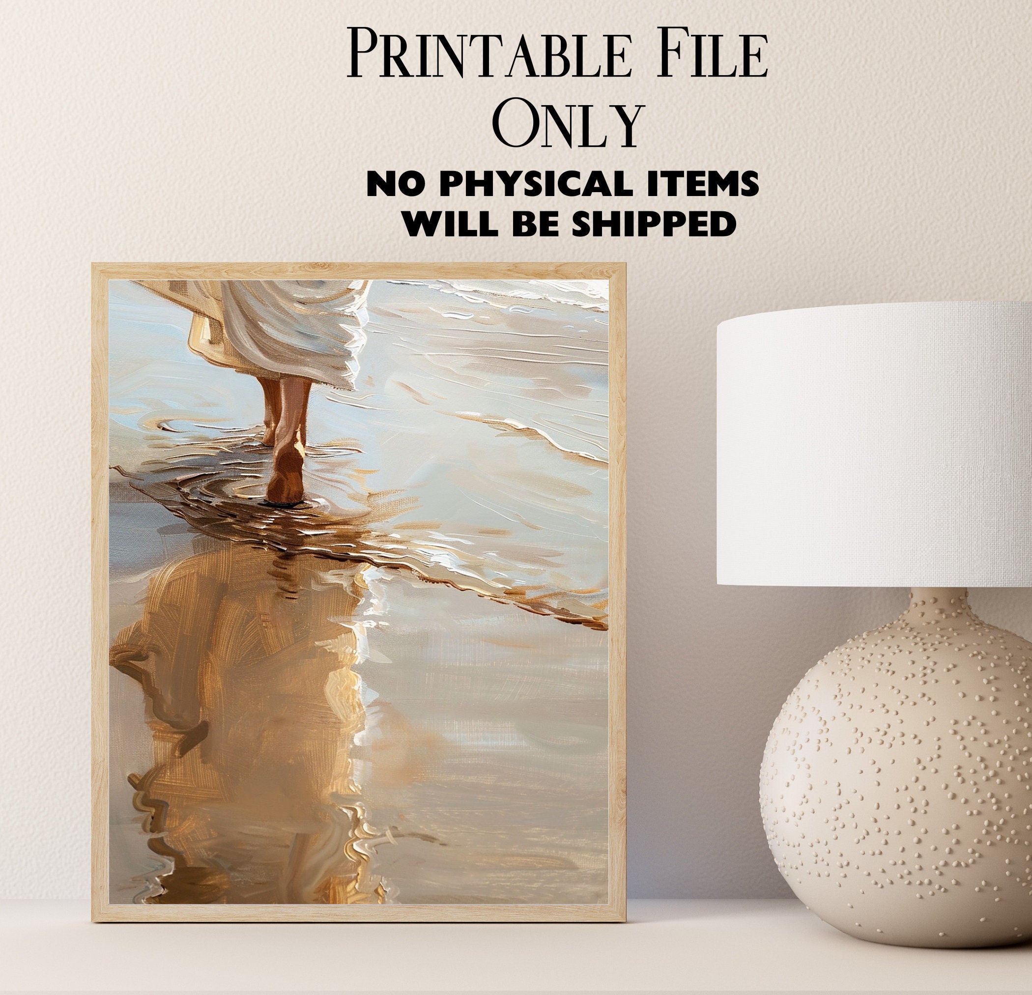 Jesus Christ Walking on Water, Christian Art, Digital Jesus Portrait, I ...