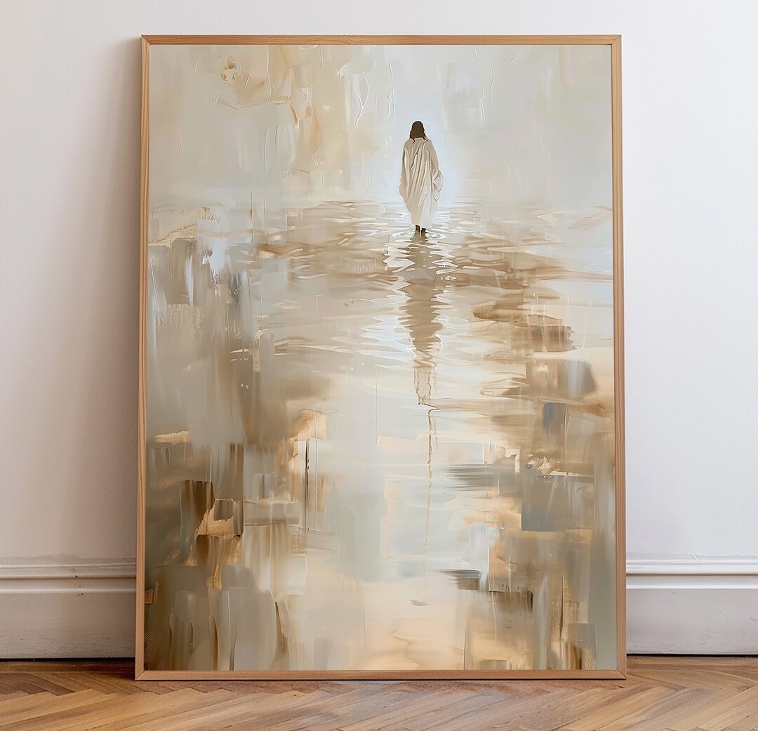 Jesus Christ Walking on Water, Christian Art, Digital Jesus Portrait, I ...