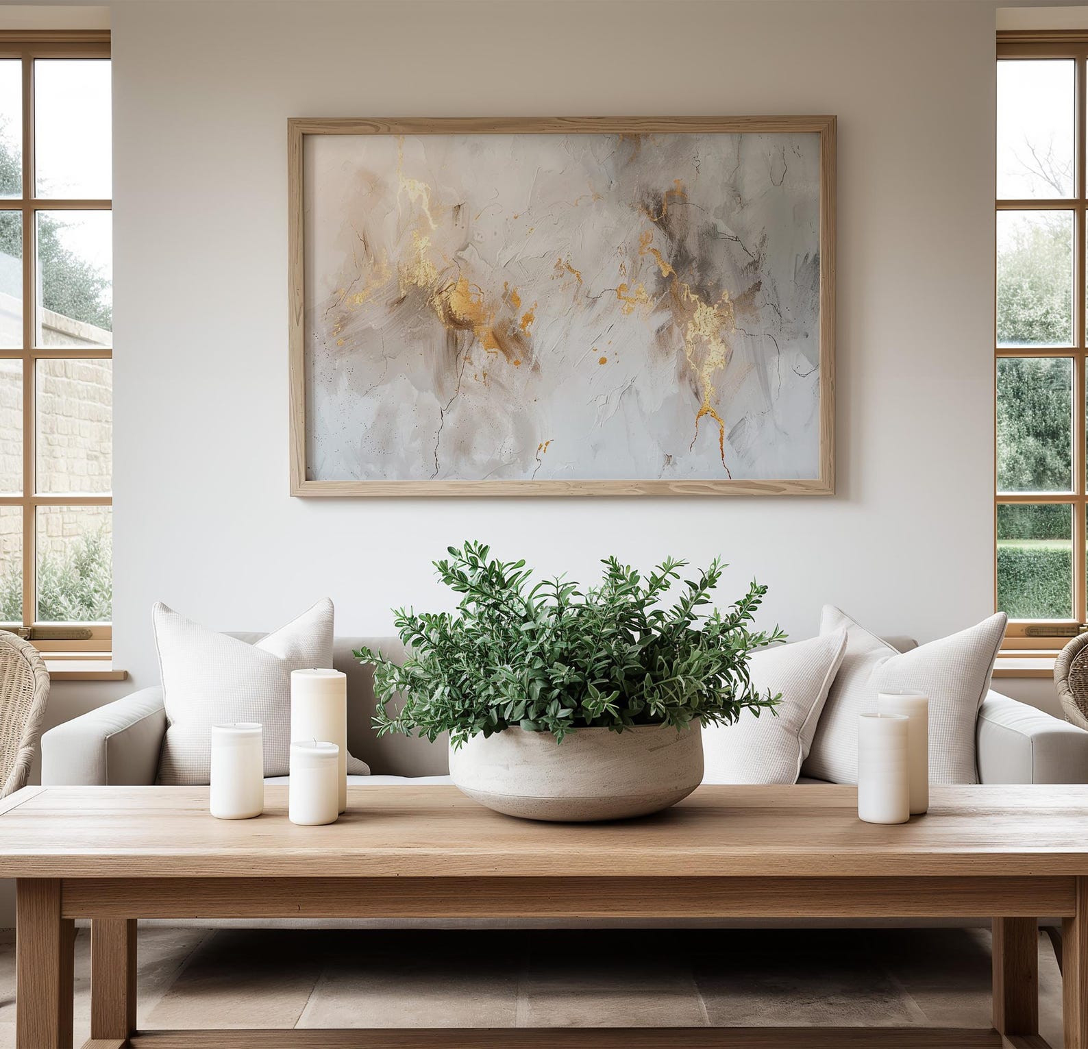 Grey and Gold Abstract Wall Art Print, Modern Minimalist DIY Printable ...