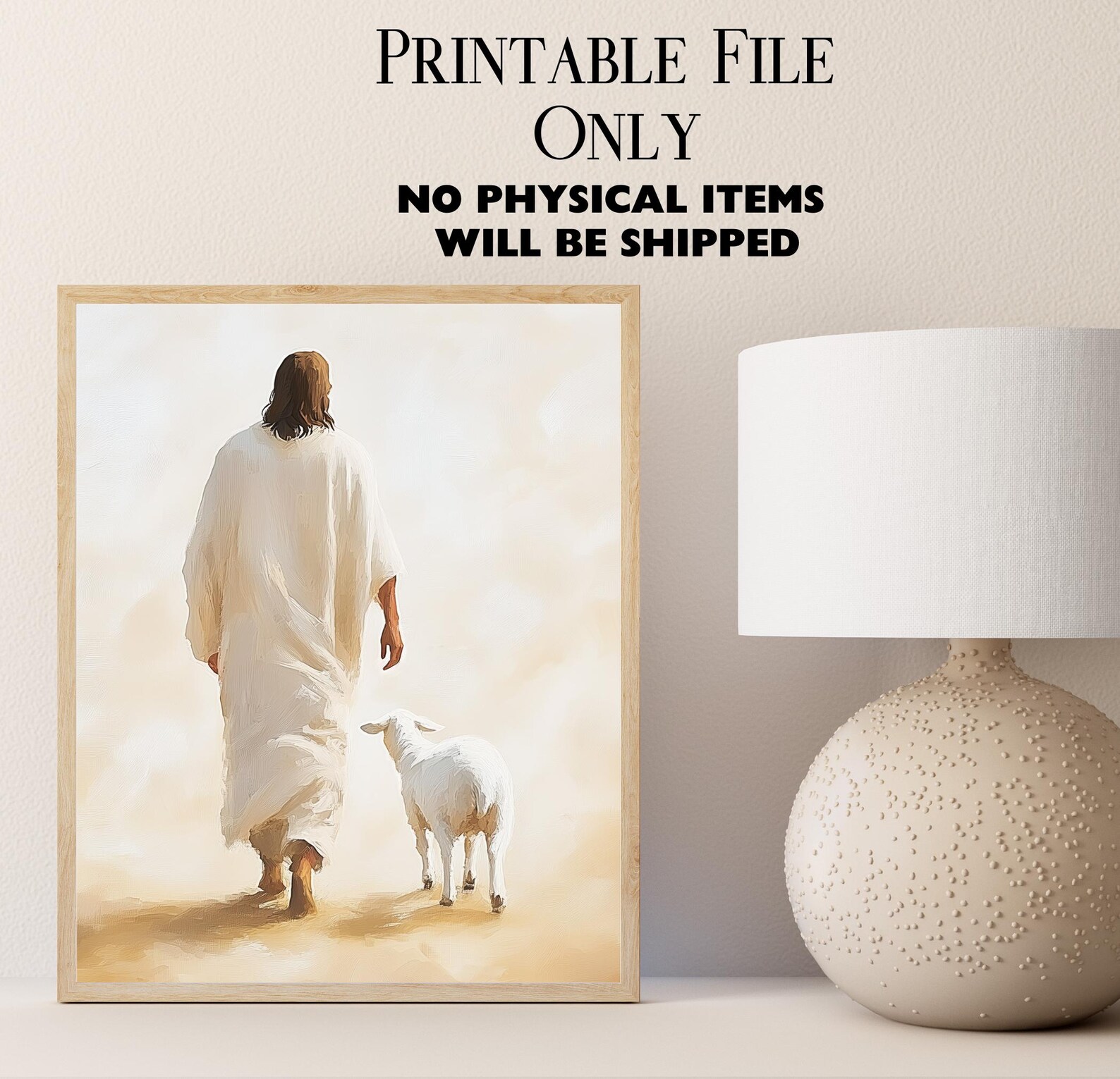 Jesus Christ the Shepherd, Christian Art, Digital Jesus Portrait ...