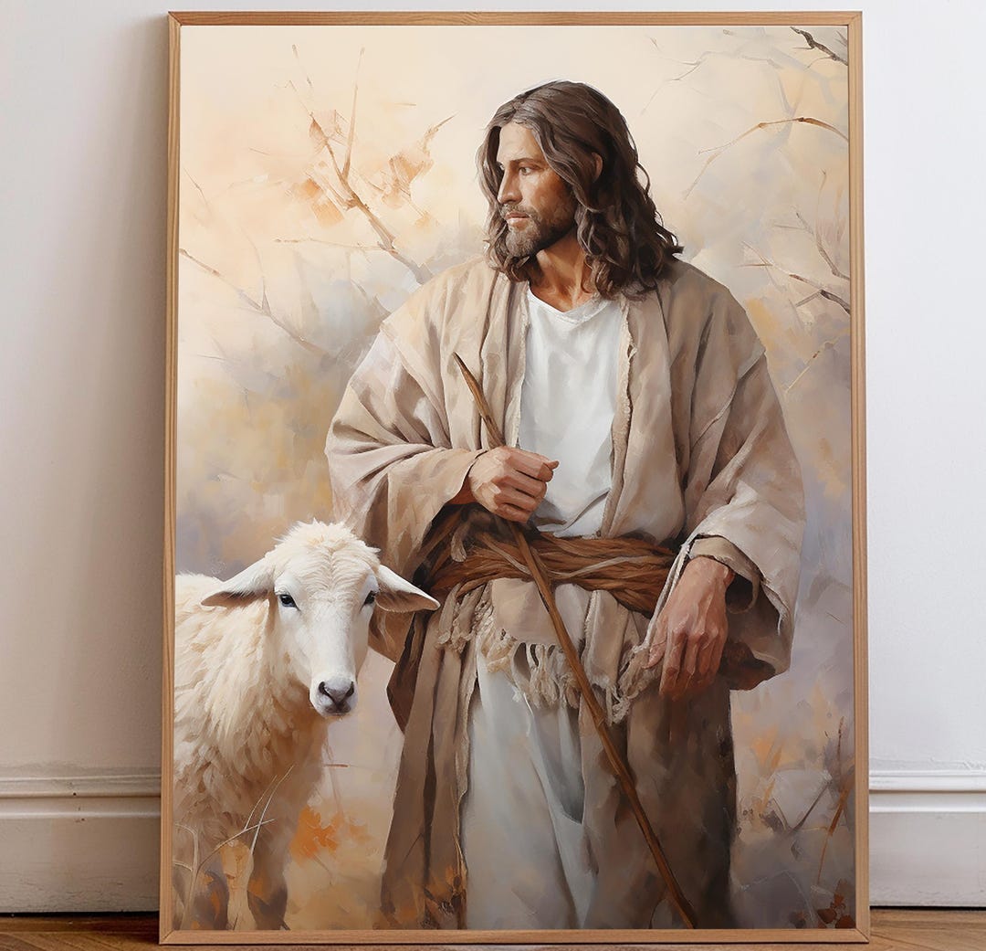 Jesus Finding the Lost Lamb, Lamb of God Scripture Art, LDS Printable ...