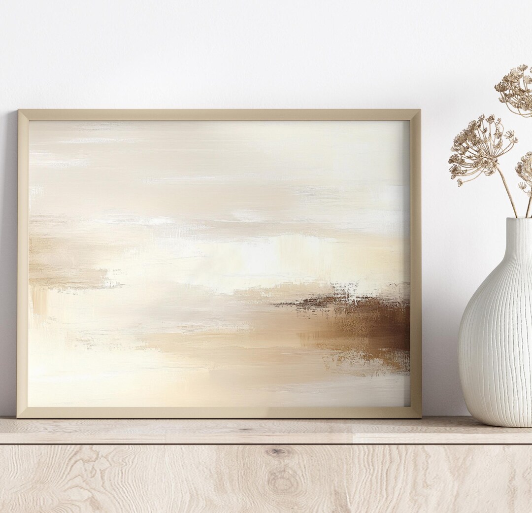 Minimalist Beige Abstract Wall Art, Printable Neutral Art, Tranquil ...