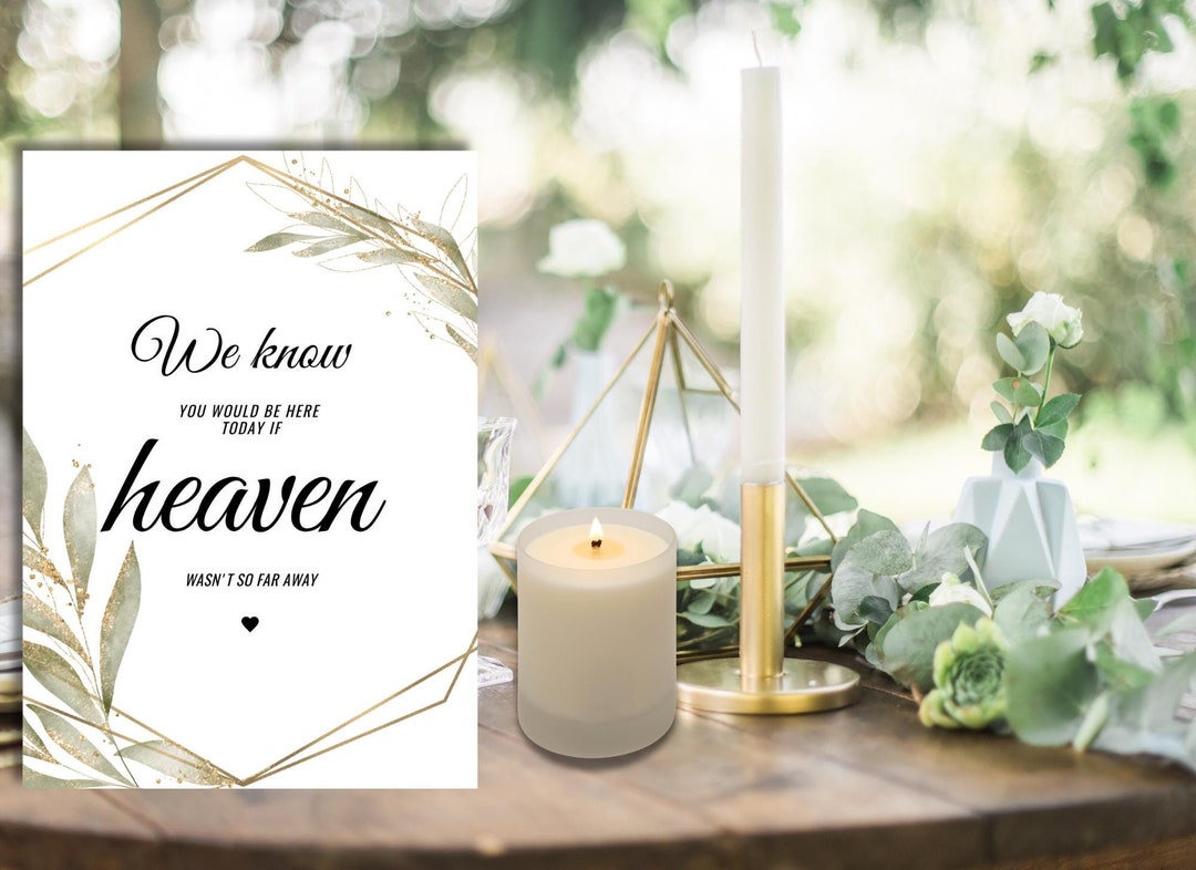 Wedding Memory Table Sign Template, Printable, Gold, Floral, Editable ...