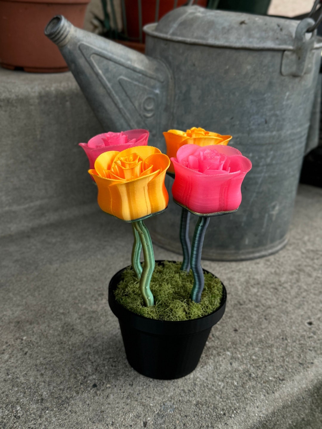 Blooming Rose Pens 3D Printed Flower Pens in Decorative Pot Perfect ...