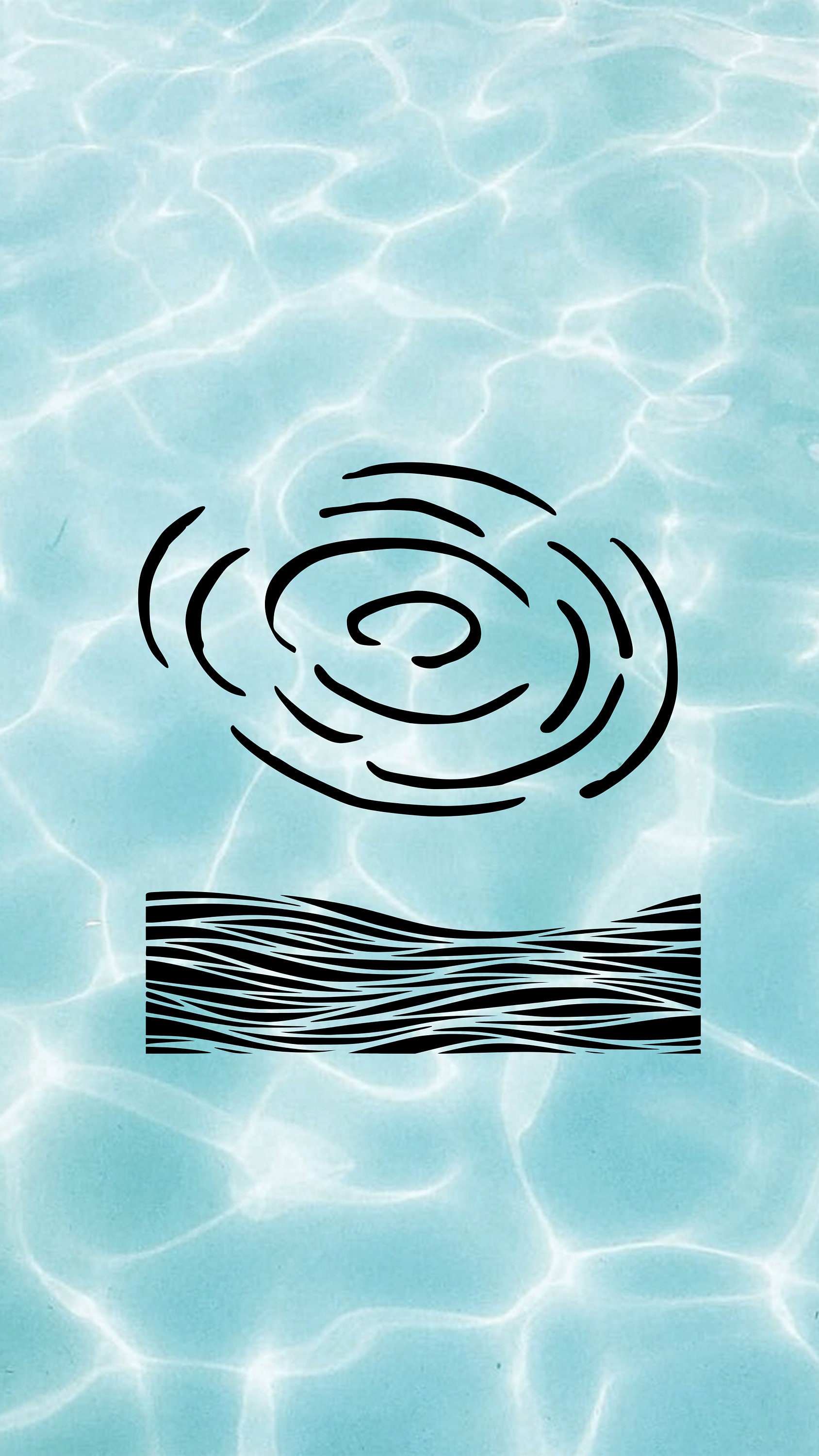 Water Ripple Rubber Stamp, Water Surface Stamp, Ocean Waves Design ...