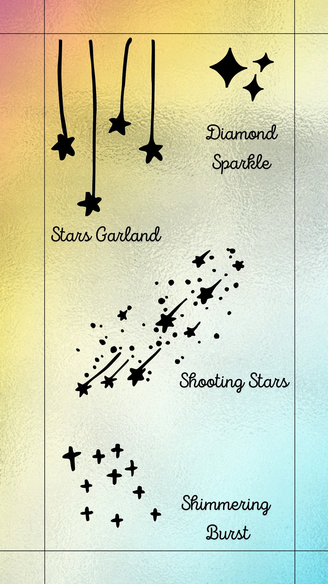 Magical Starry Rubber Stamp: Diamond Sparkle, Celestial Garland ...
