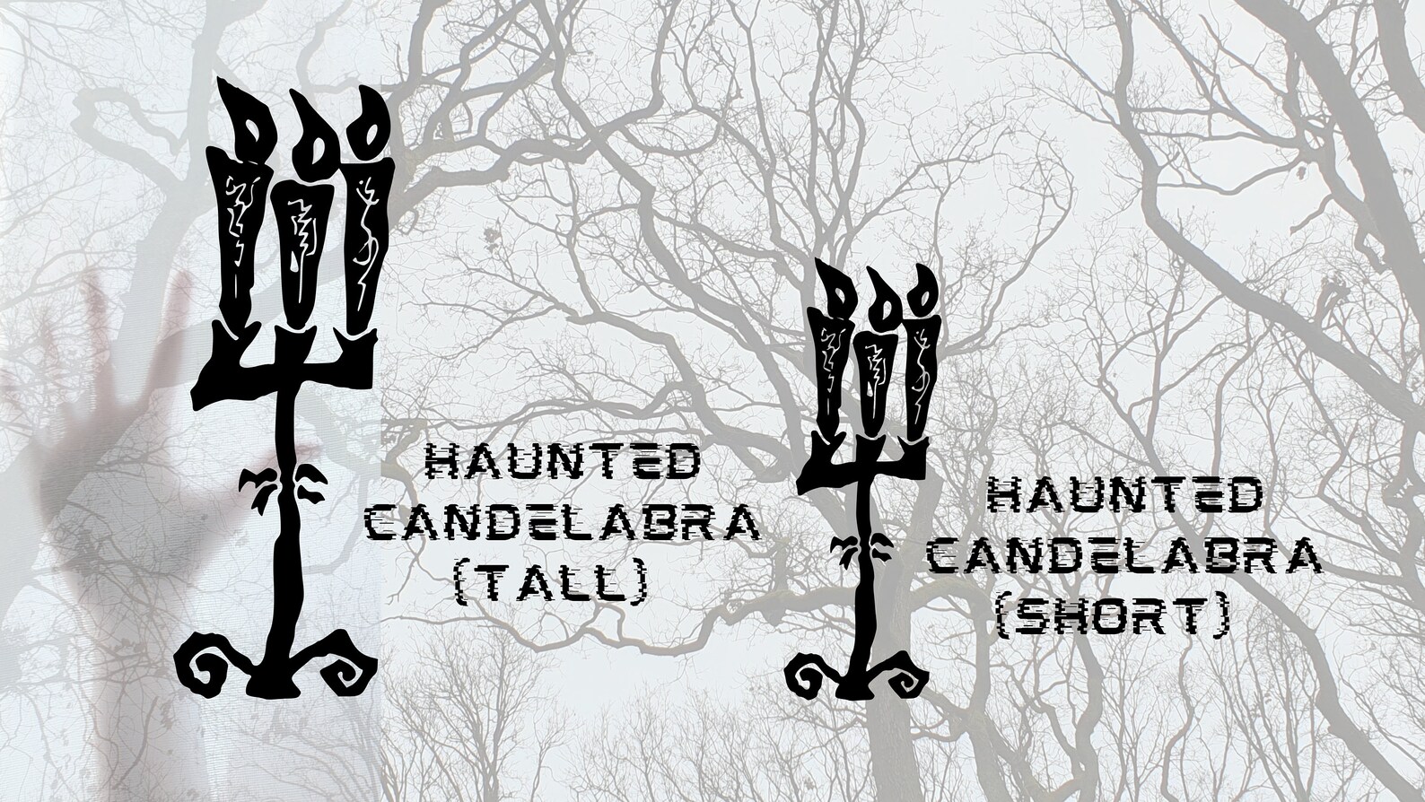 Haunted Candelabra Rubber Stamp, Spooky Stamp, Creepy Mansion Stamp ...