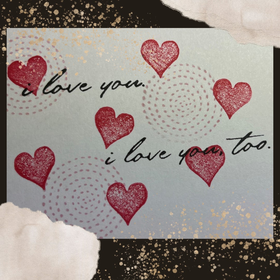 Set Heart & Plus Sign Rubber Stamp: DIY Card Making - Etsy