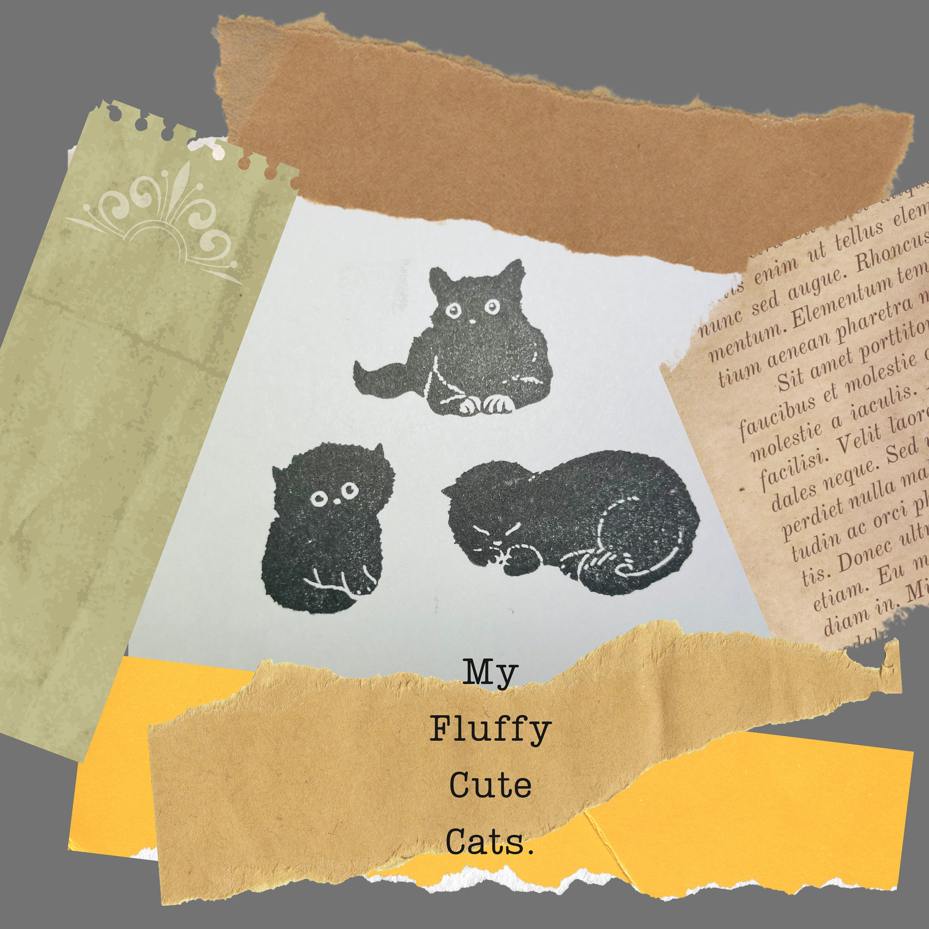 Cute Fluffy Cat Rubber Stamp, Kitten Stamp, Feline Lover Gift, Pet ...