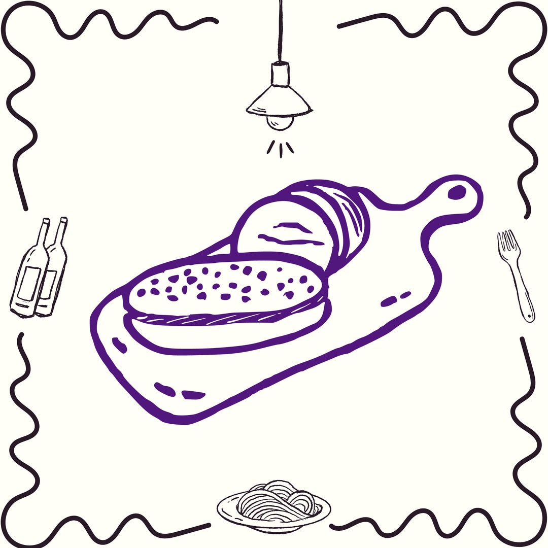 Bread on Tray Rubber Stamp: Bakery Magic, Dinner Party Decor - Etsy