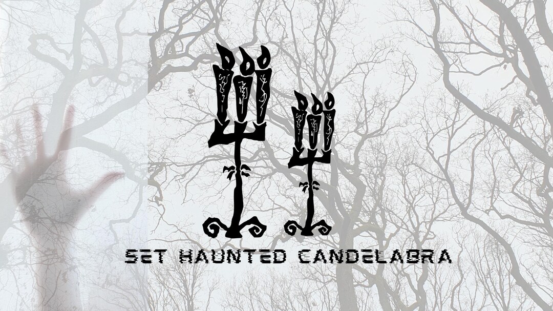 Set Haunted Candelabra Rubber Stamp: Spooky Halloween Craft Supply - Etsy
