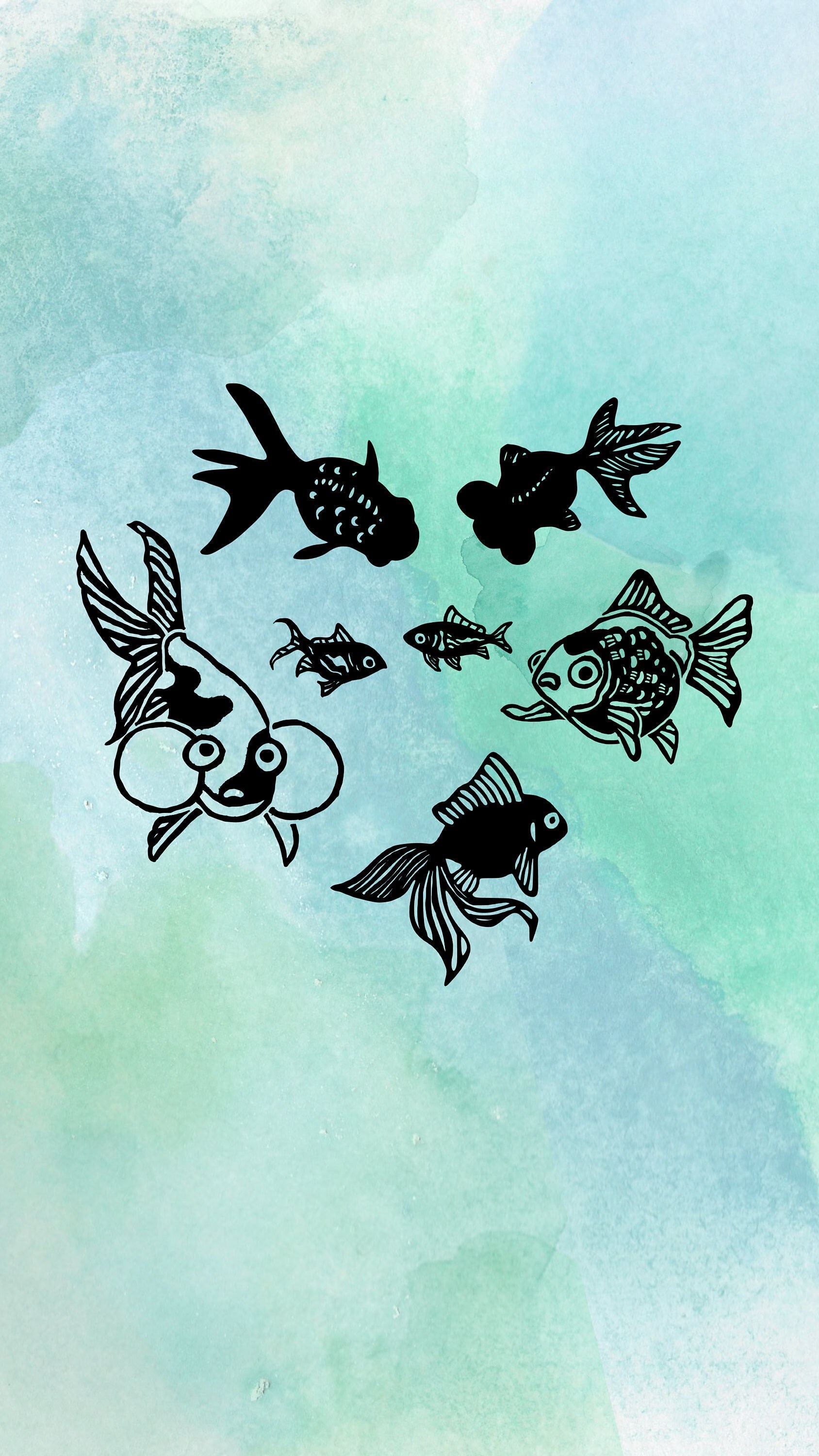 Goldfish Rubber Stamp, Pond Theme Stamp, Japanese, Koi, Asian, Carp ...