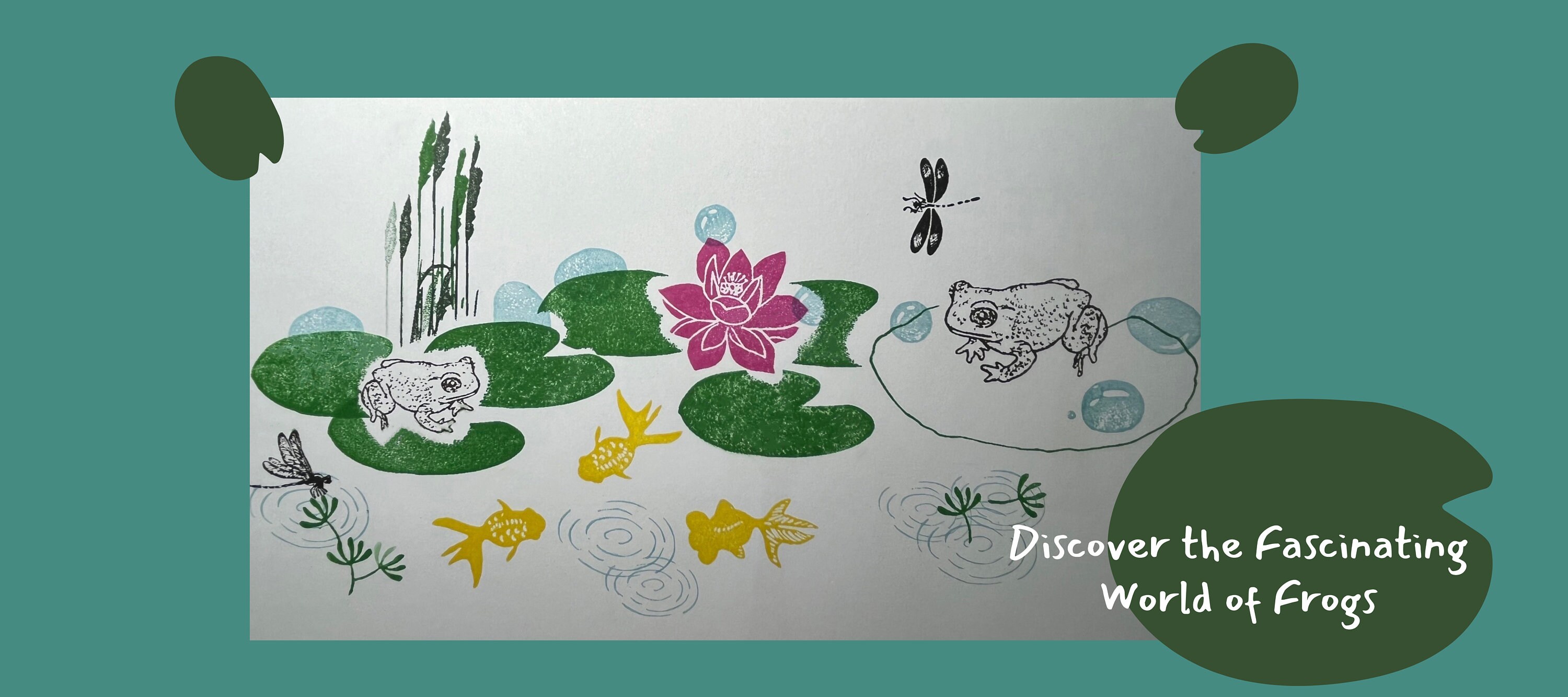 Frogs Toad Rubber Stamp Set, Lily Pad Stamp, Amphibian Print, Cute ...