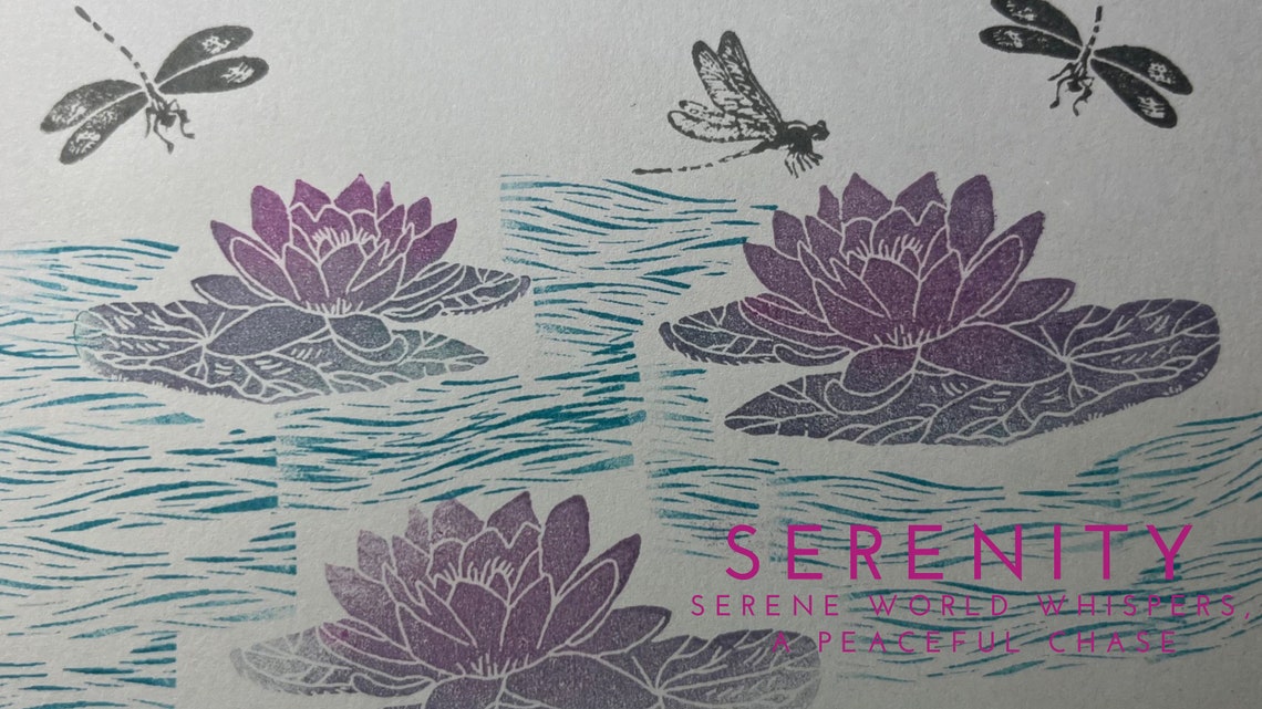 Water Ripple Rubber Stamp, Water Surface Stamp, Ocean Waves Design ...