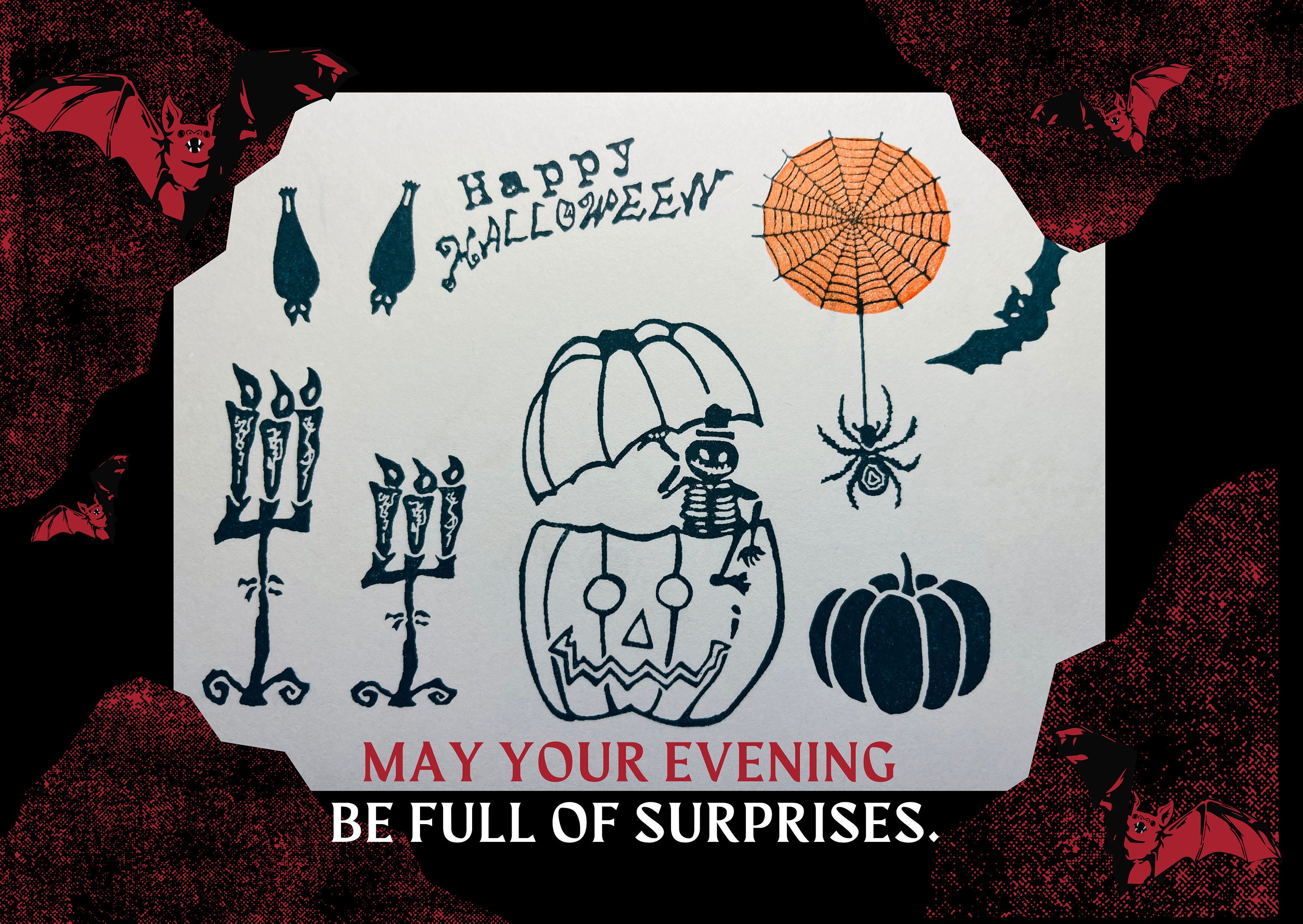 Haunted Candelabra Rubber Stamp, Spooky Stamp, Creepy Mansion Stamp ...