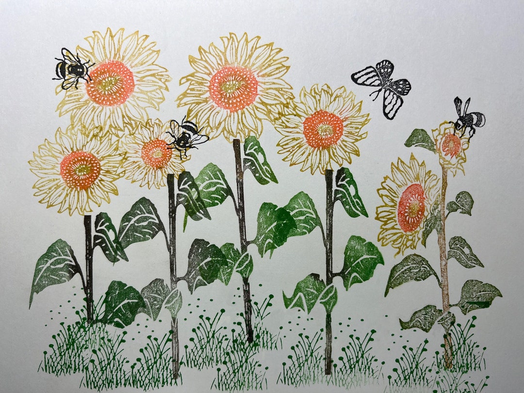 Sunflower Rubber Stamp: Summer Road Trip, Botanical Craft Supply - Etsy