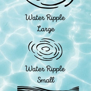 Water Ripple Rubber Stamp, Water Surface Stamp, Ocean Waves Design ...