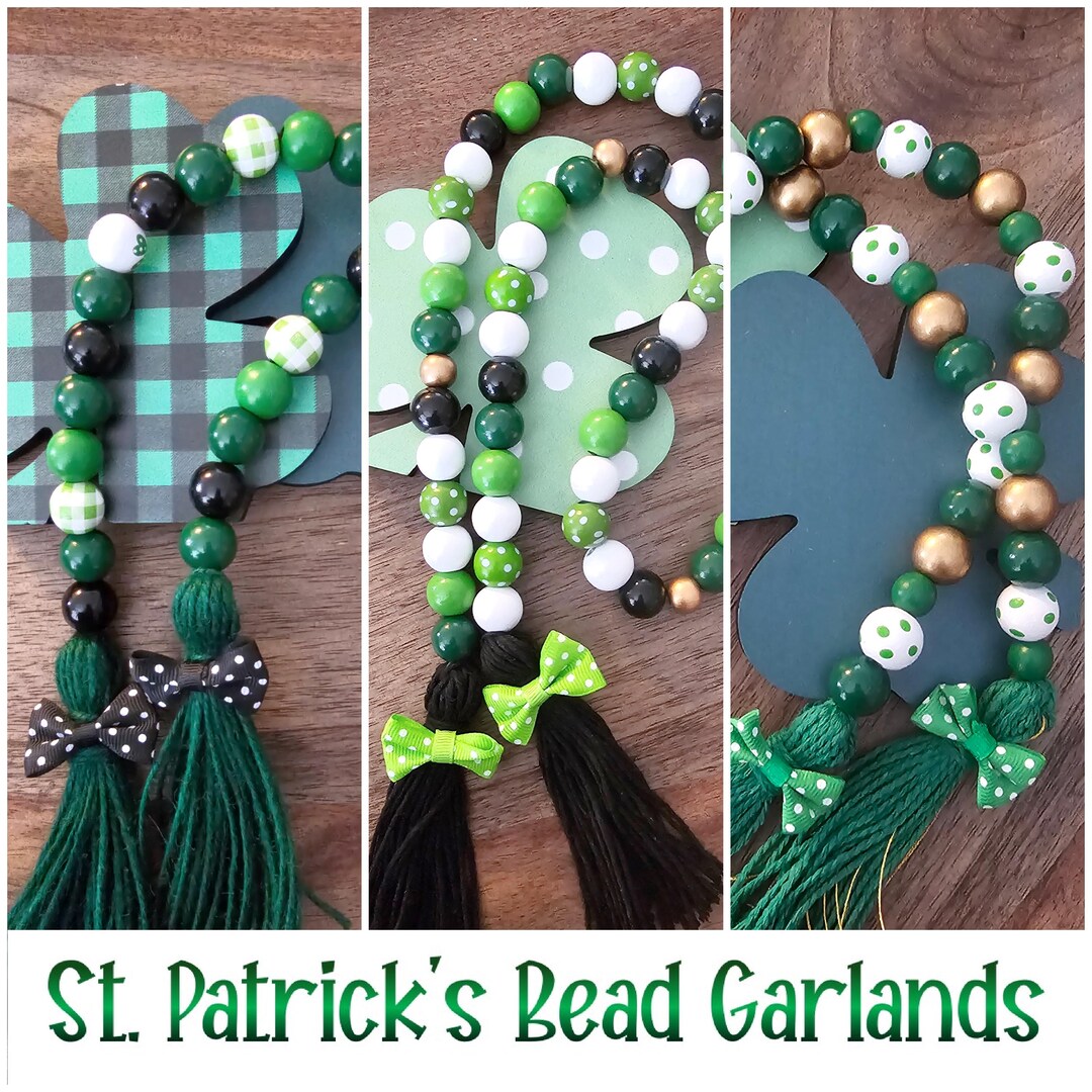 St Patricks Bead Garlands | Holiday | Tiered Tray, Mantle, Table ...