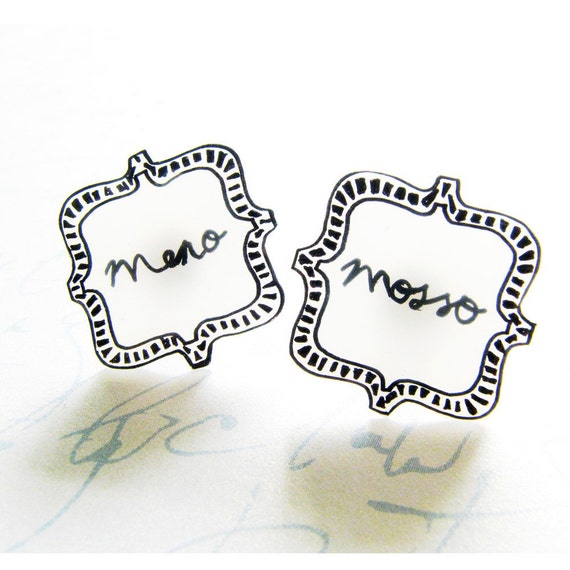 Items similar to Meno Mosso - Music italian term EARRINGS post on Etsy