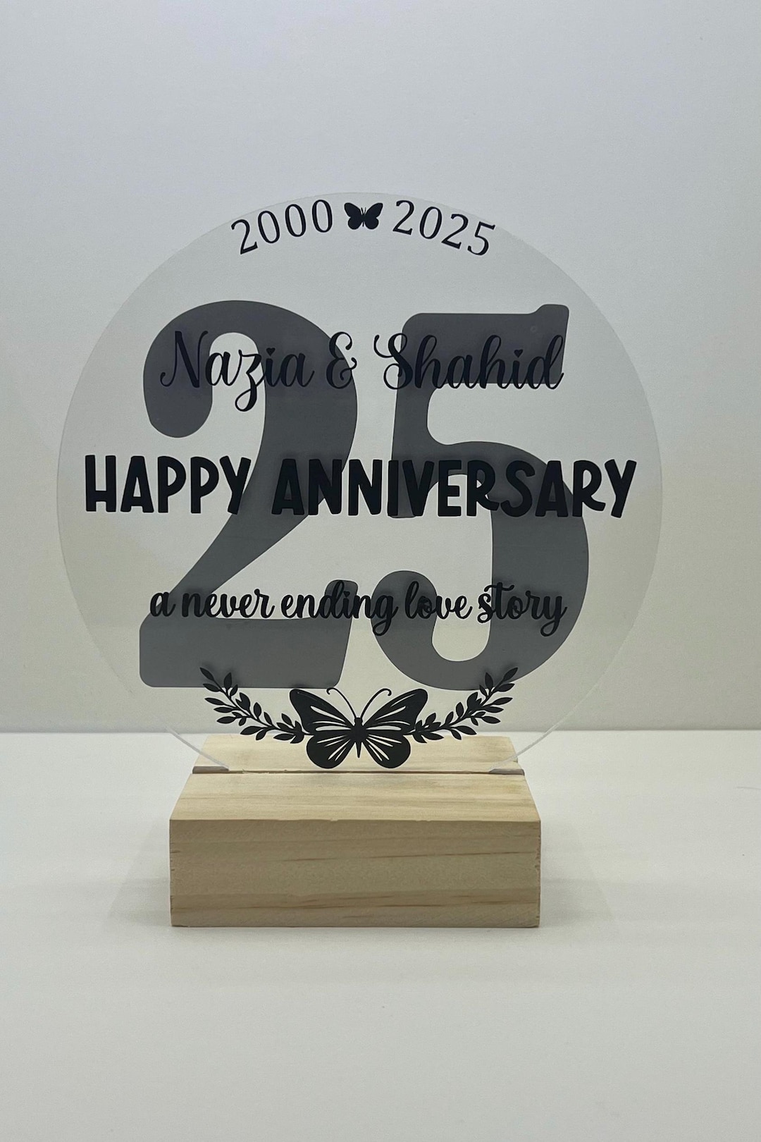 Personalized Acrylic Anniversary Gift With Stand – Custom Keepsake for ...