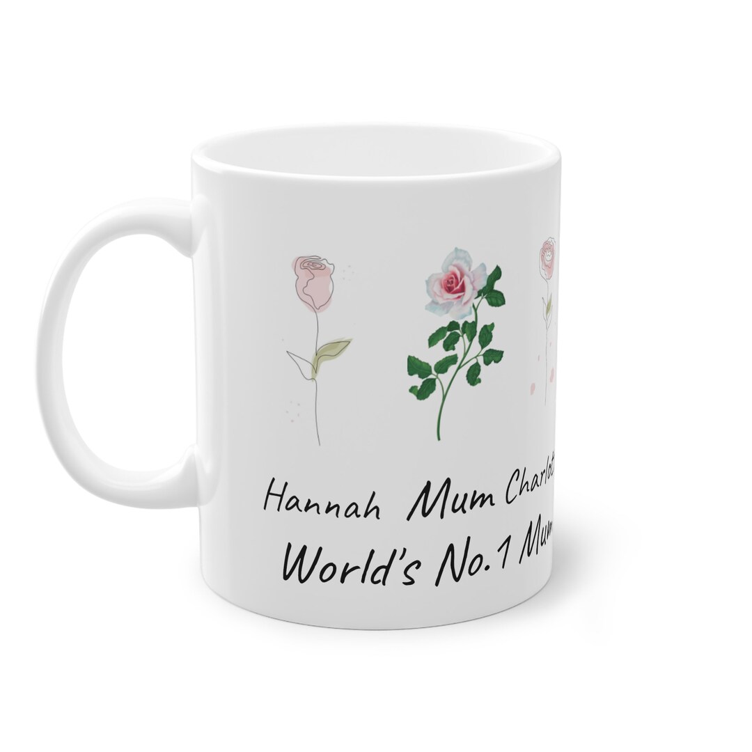 Worlds No.1 Mum Floral Mug, 11oz, Mothers Day Gift, Fathers Day ...