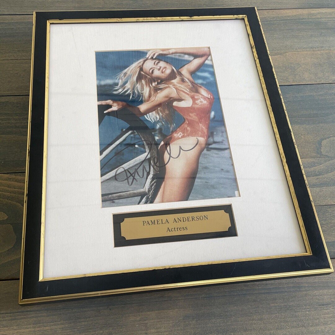 Classic Pamela Anderson Autographed Signed Framed Baywatch Playboy Photo W/coa - Etsy