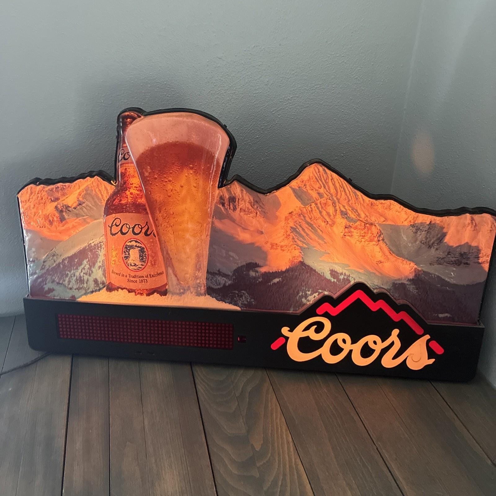 36" Wide Vintage 1990 Coors Beer Lighted Message Scroll Motion Sign ...