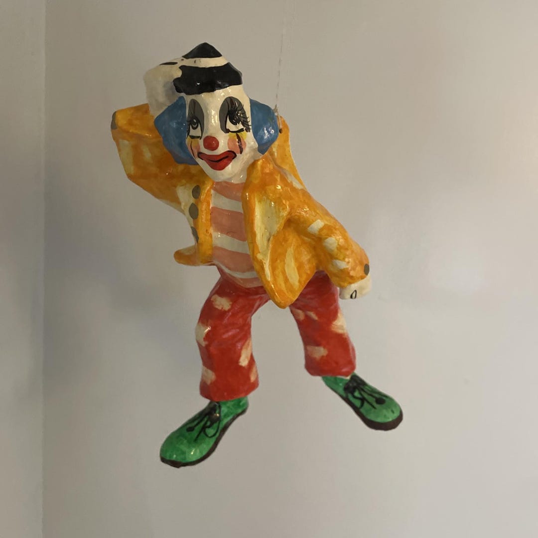 Super Cute Vintage Paper Mache Floating Clown W/3 Balloons (ST) - Etsy