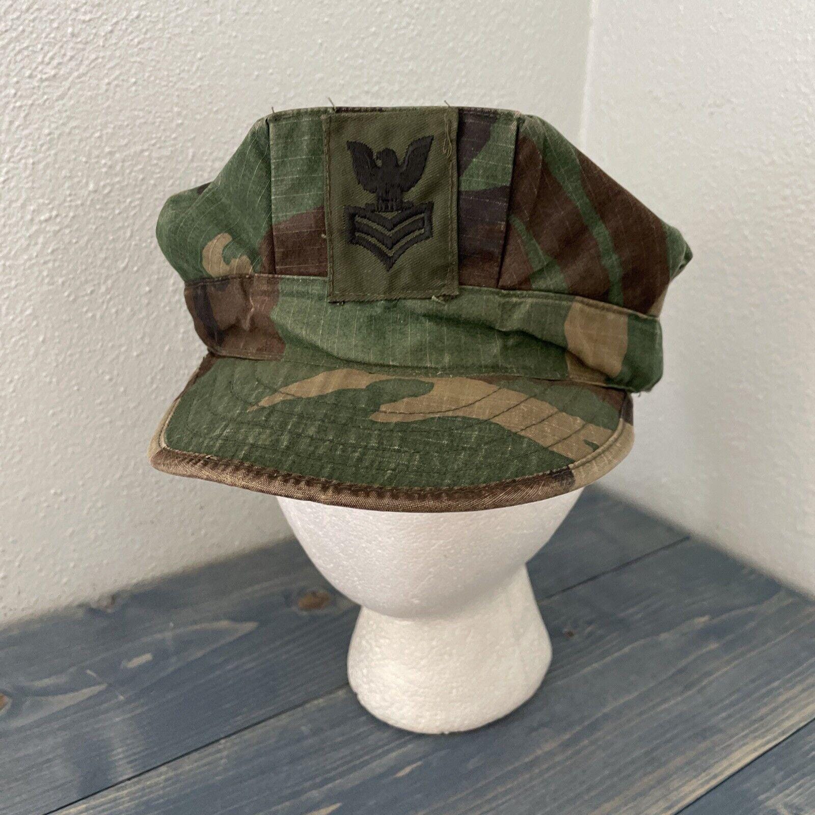 US Navy Military Camo Utility Cap Type II Petty Office 1st Class E6 ...