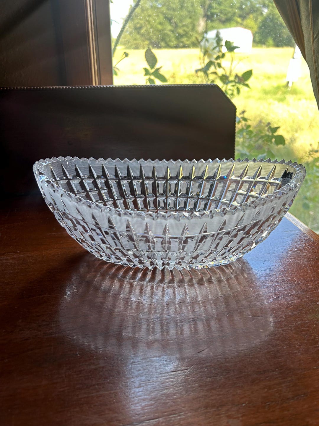 Vintage Crystal Bowl Candy Dish | Saw Tooth Edge - Etsy