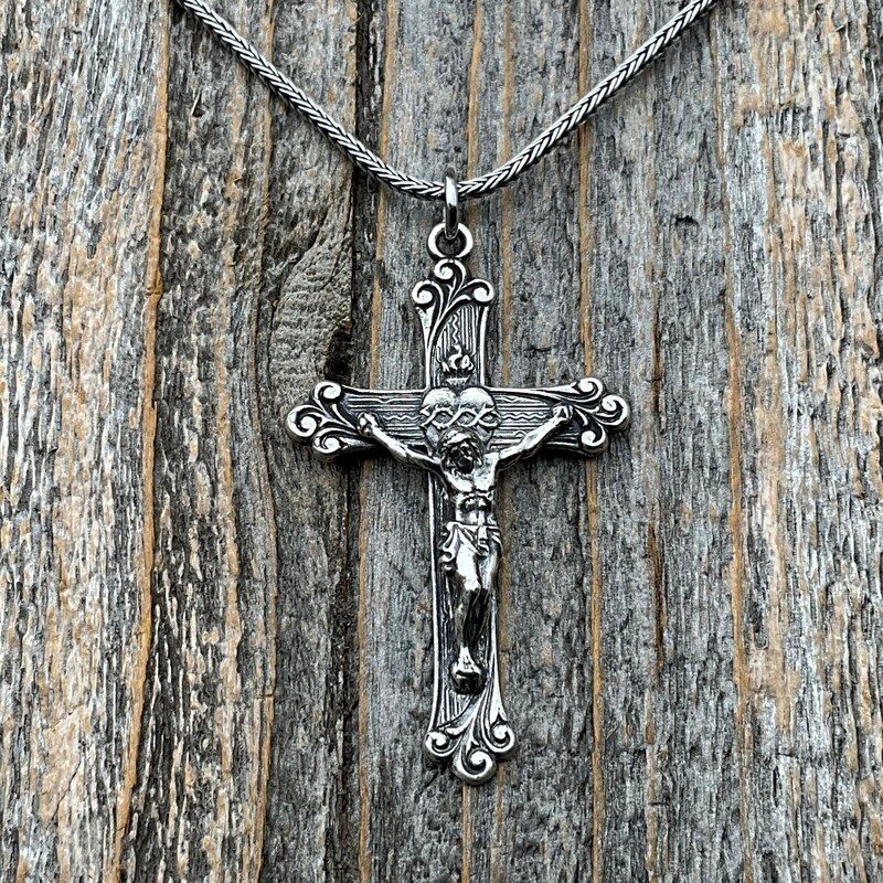 Sterling Crucifix France - Etsy