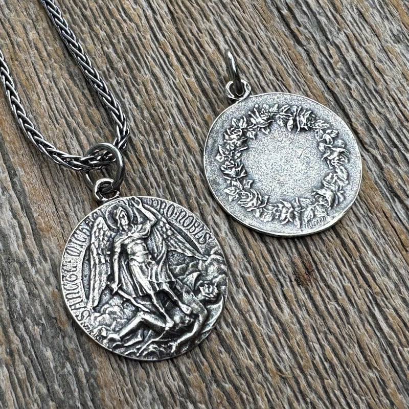 Antique Michael Medallion - Etsy