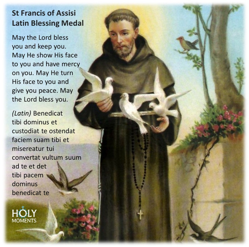 Sterling Silver St Francis of Assisi Blessing Medal Pendant on - Etsy