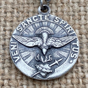 Sterling Silver Come Holy Ghost Medal Holy Spirit Pendant - Etsy