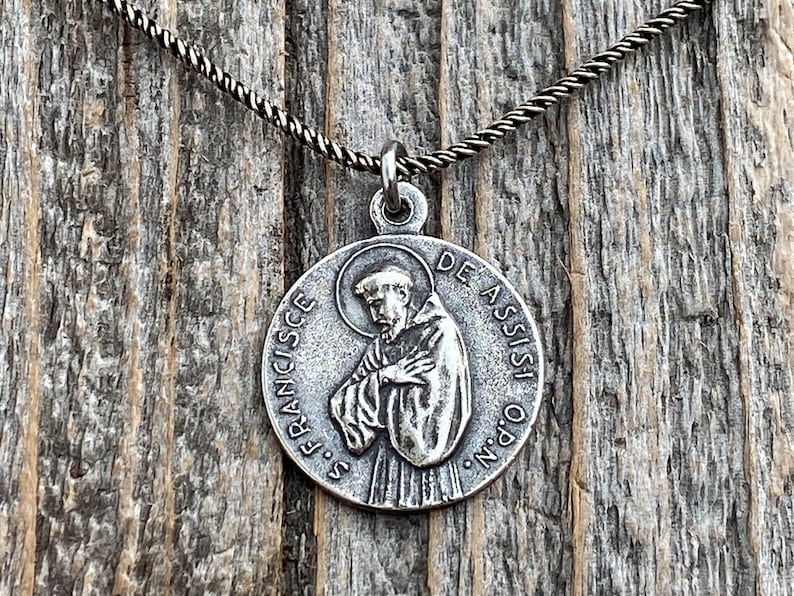 Sterling Silver St Francis of Assisi Blessing Medal Pendant on - Etsy