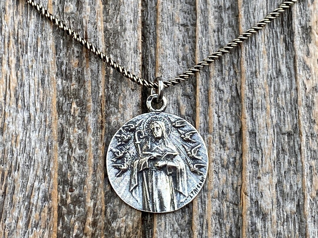 Fertility Saint Colette of Corbie Sterling Silver Medal and Necklace ...