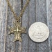 Antiqued Gold Holy Spirit Cross Pendant, Antique Reproduction, Chain ...