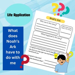 Noah's Ark Kids Bible Story Printable - Sunday School - Homeschool, Fun ...
