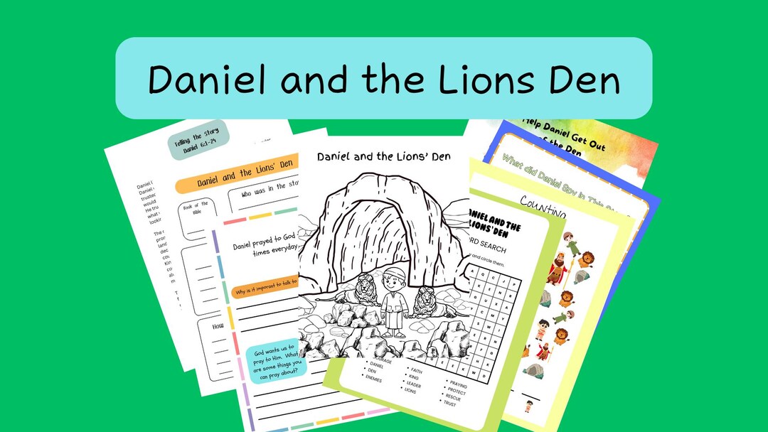 Daniel and Lions' Den Printable Interactive Kids Bible Story - Fun Kids ...