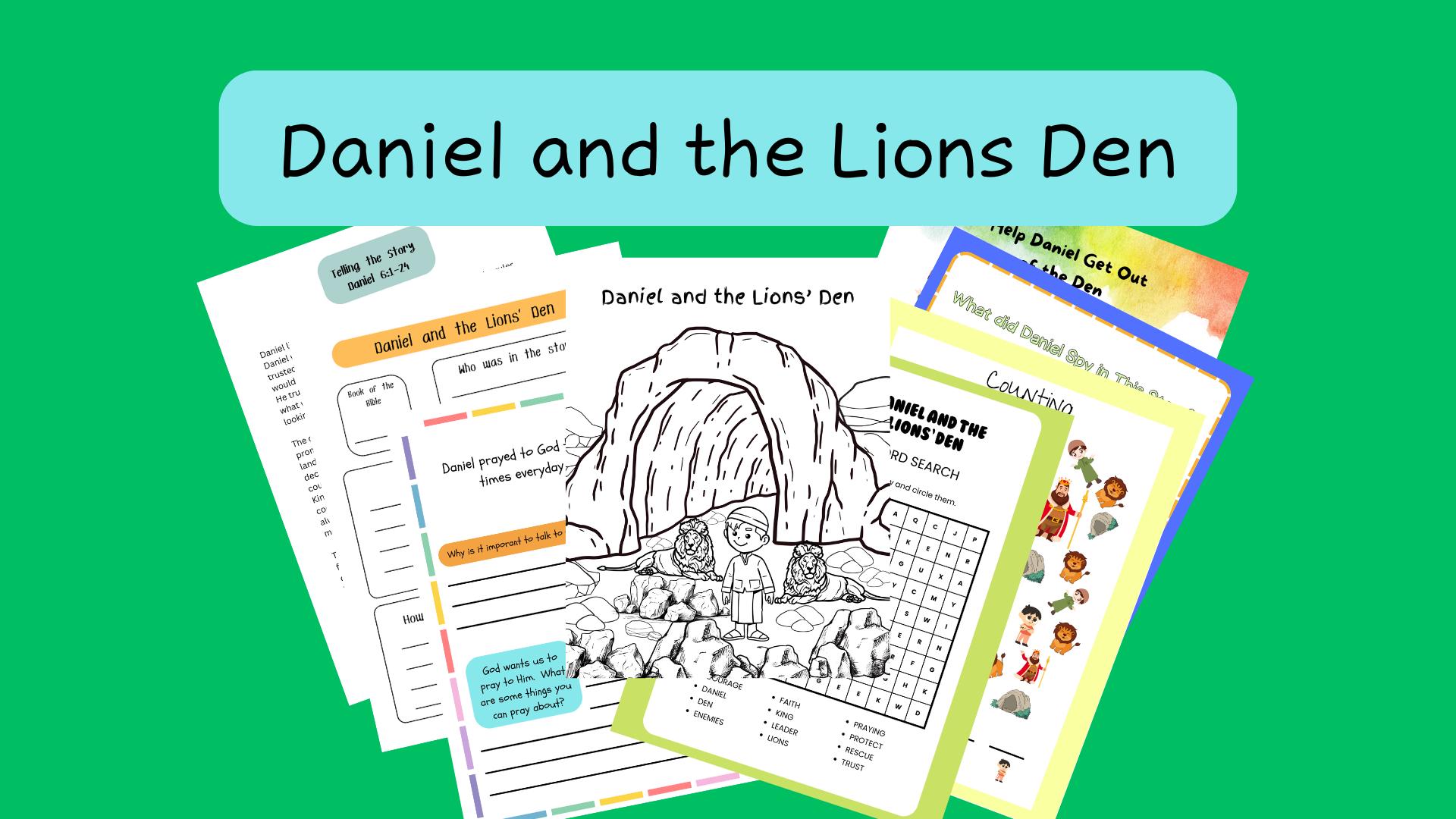 Daniel and Lions' Den Printable Interactive Kids Bible Story - Fun Kids ...