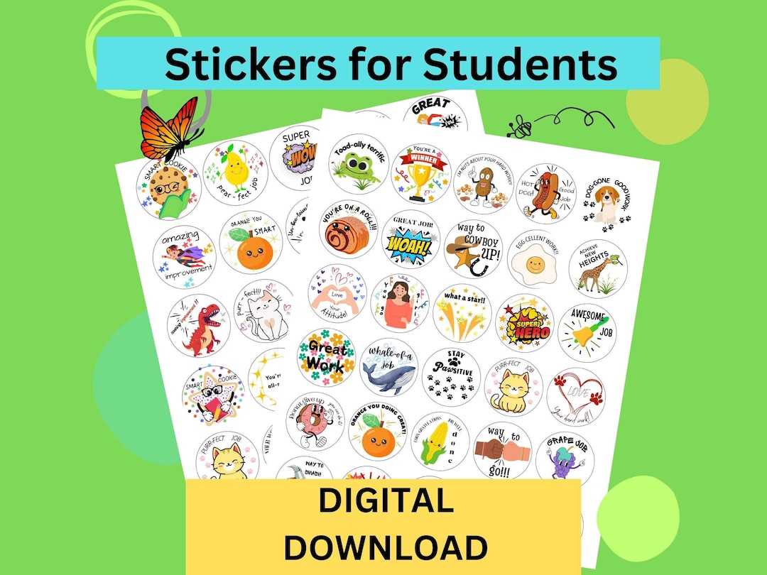 Printable Student Reward Stickers-perfect for Teachers, Homeschool ...