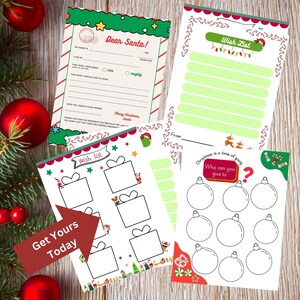 Printable Santa's Letter and Wish List for Kids Bundle, Christmas Fun ...
